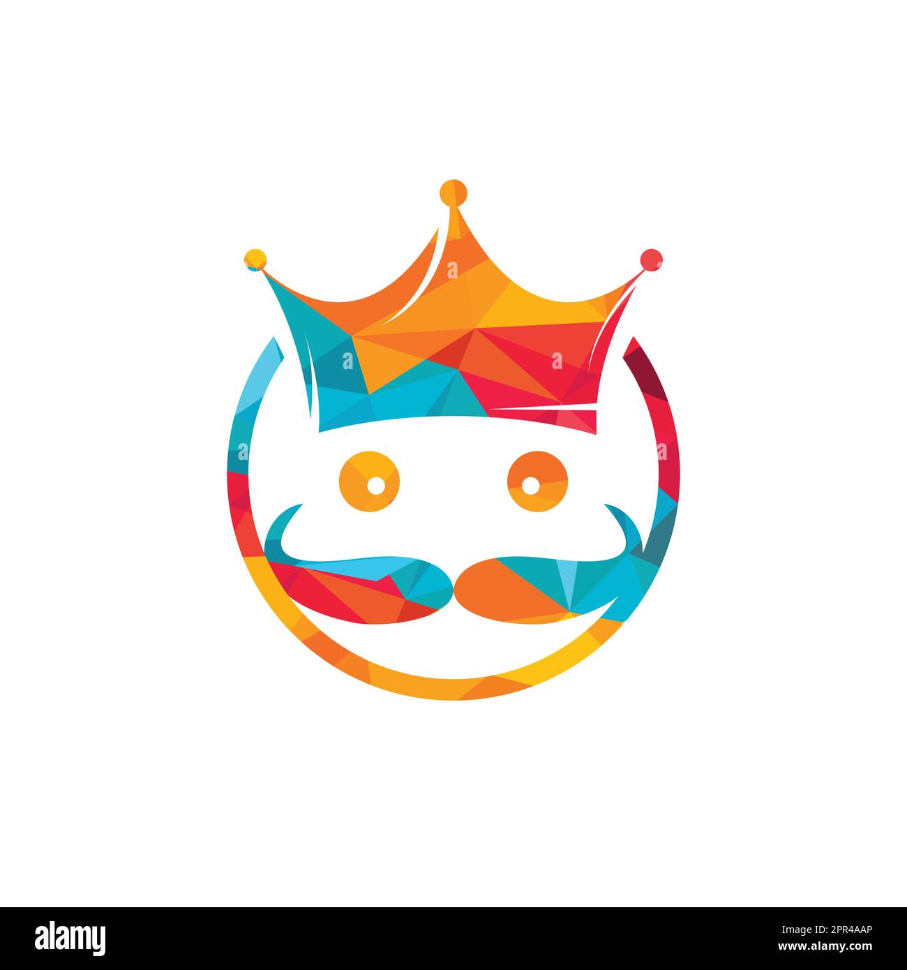 Happy king vector logo design. Elegant stylish mustache crown logo ...