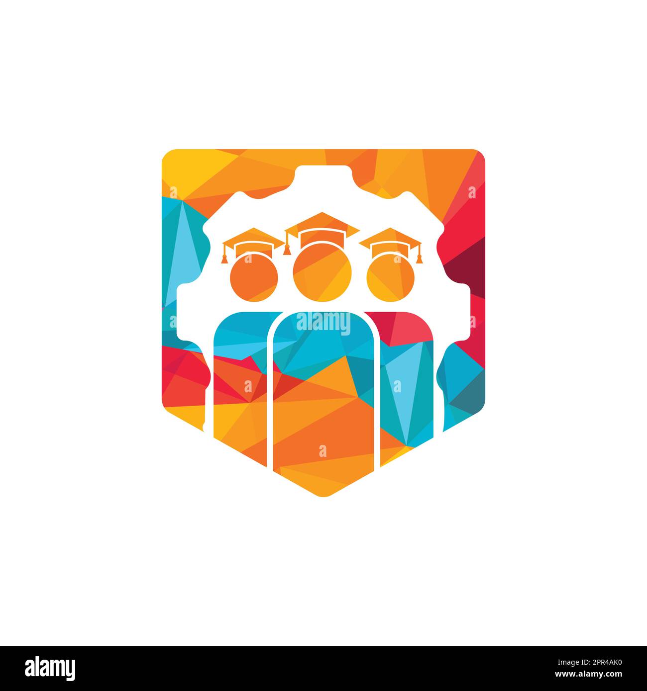 Student gear vector logo template. Graduation Engineer logo symbol or ...