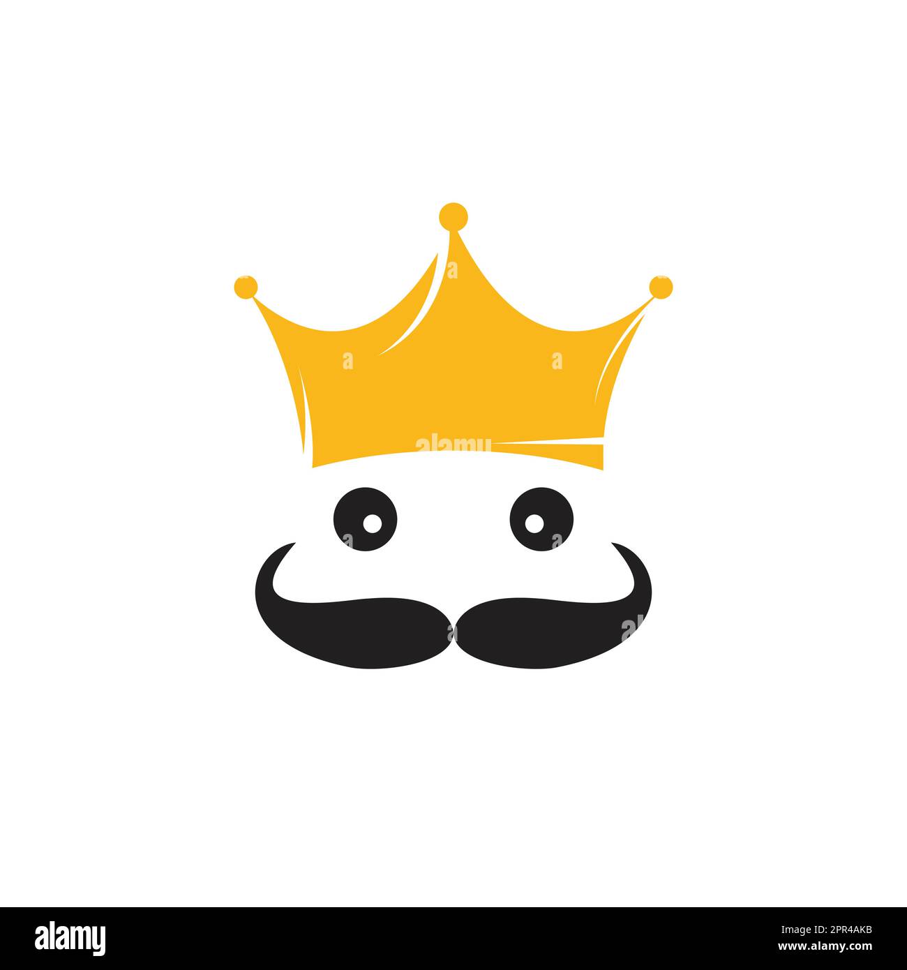 Happy king vector logo design. Elegant stylish mustache crown logo ...