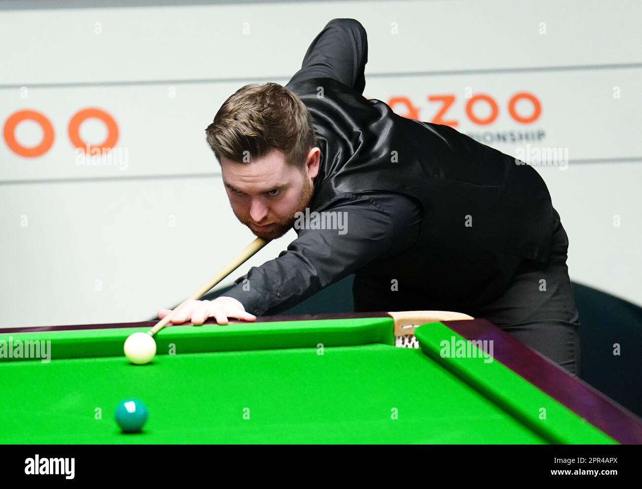 Jak Jones in action against Mark Allen (not pictured) on day twelve of ...