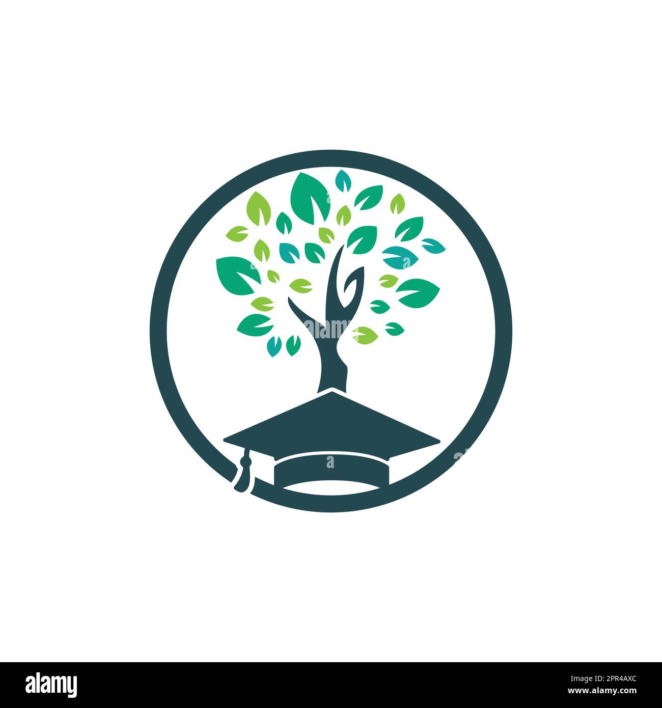 Creative modern nature Education logo design. Graduation cap and tree ...