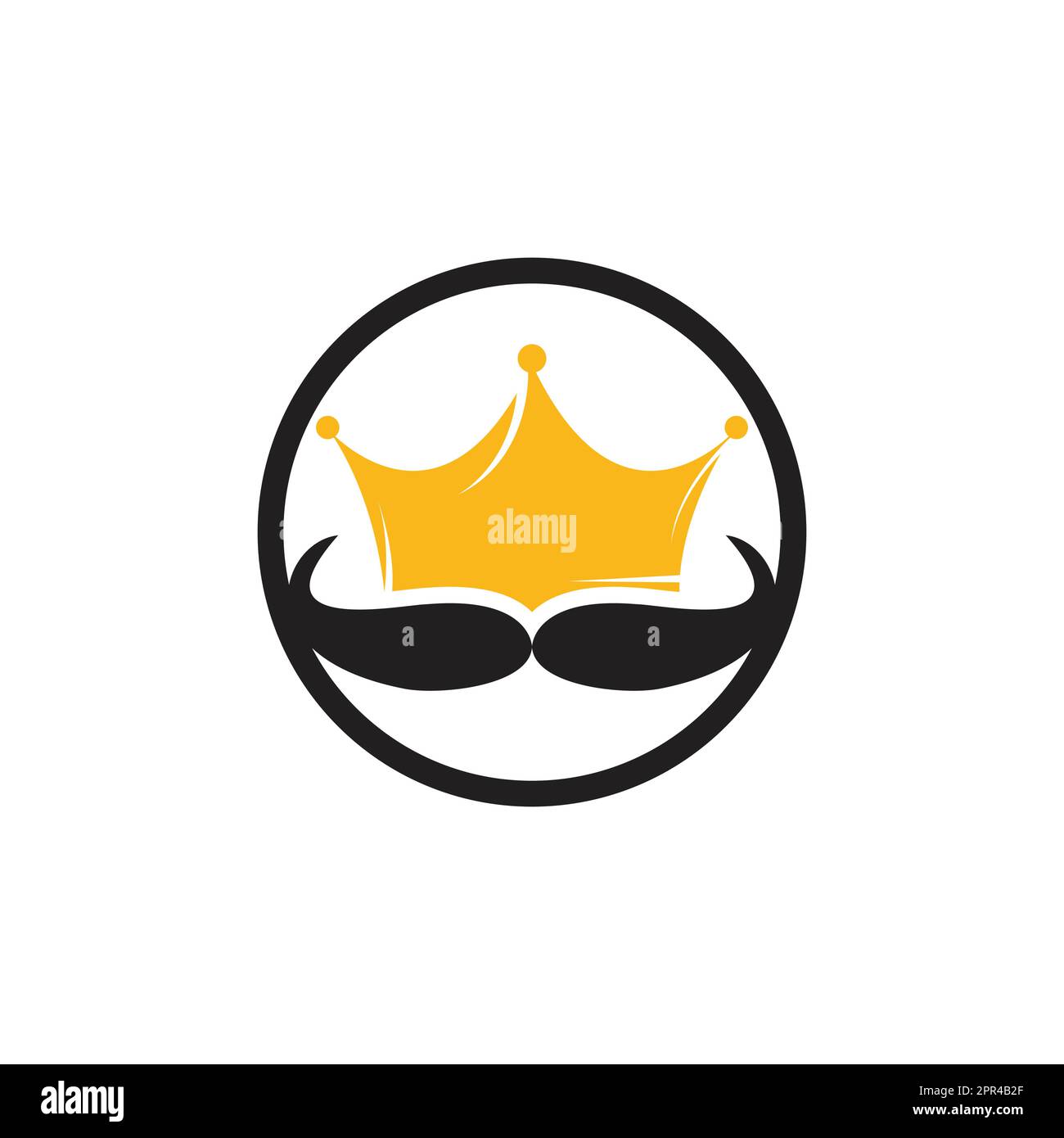 Mustache king vector logo design. Elegant stylish mustache crown logo ...