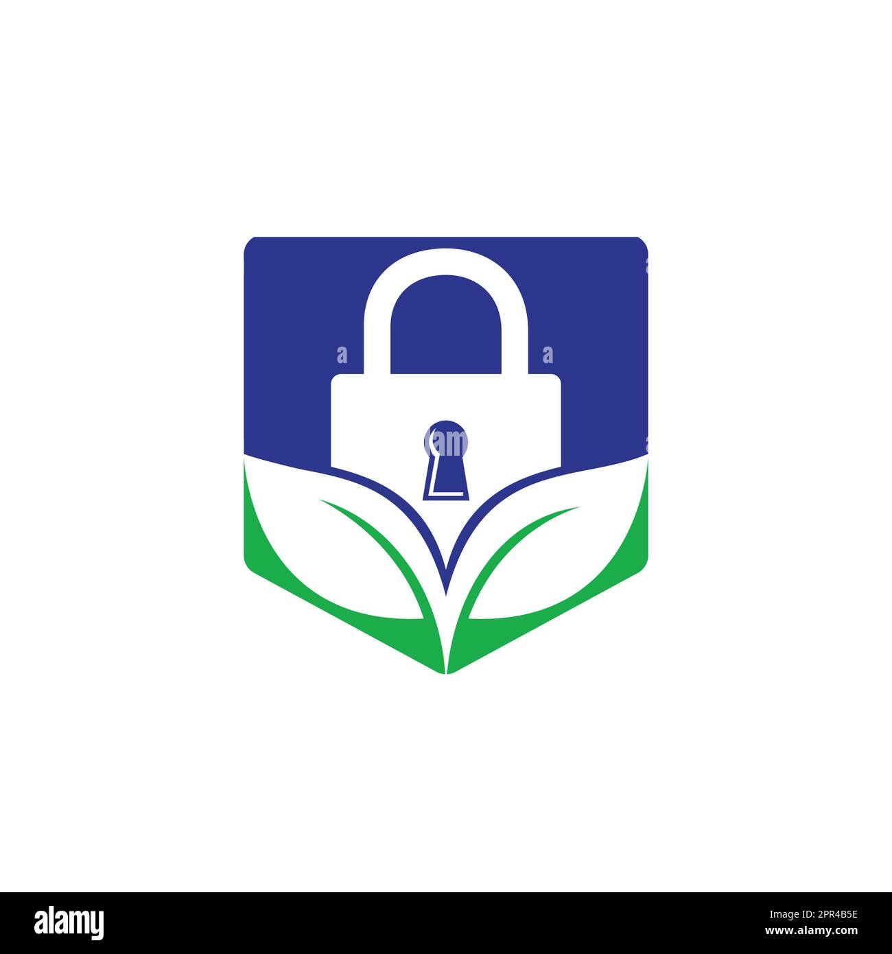 Padlock leaf vector logo design. Nature security lock logo design ...