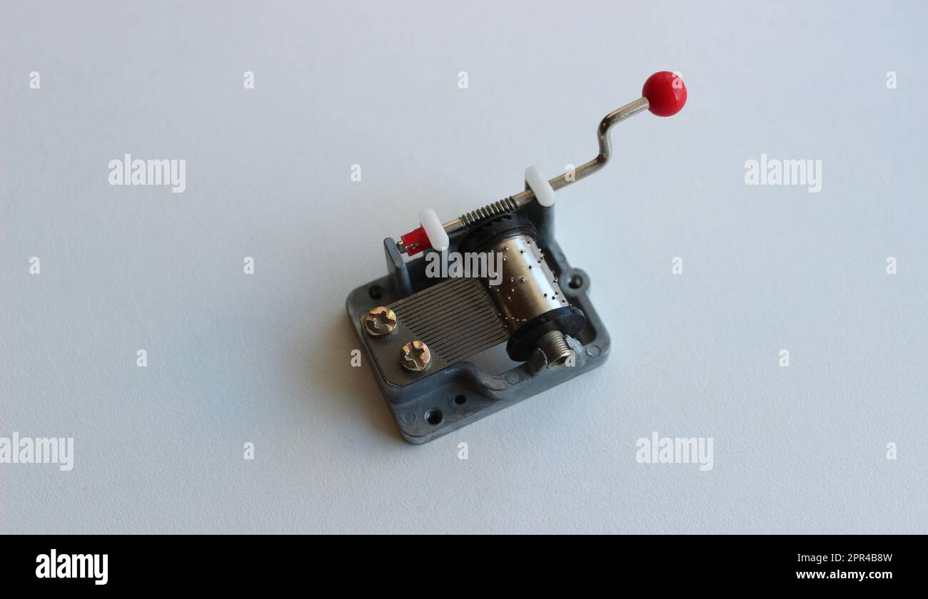 Crank Musical Box Isolated On White Top View Stock Photo - Alamy
