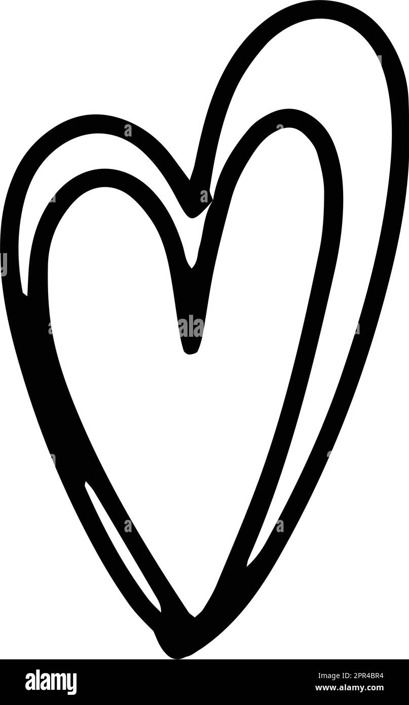 Hand drawn heart Black and White Stock Photos & Images - Alamy