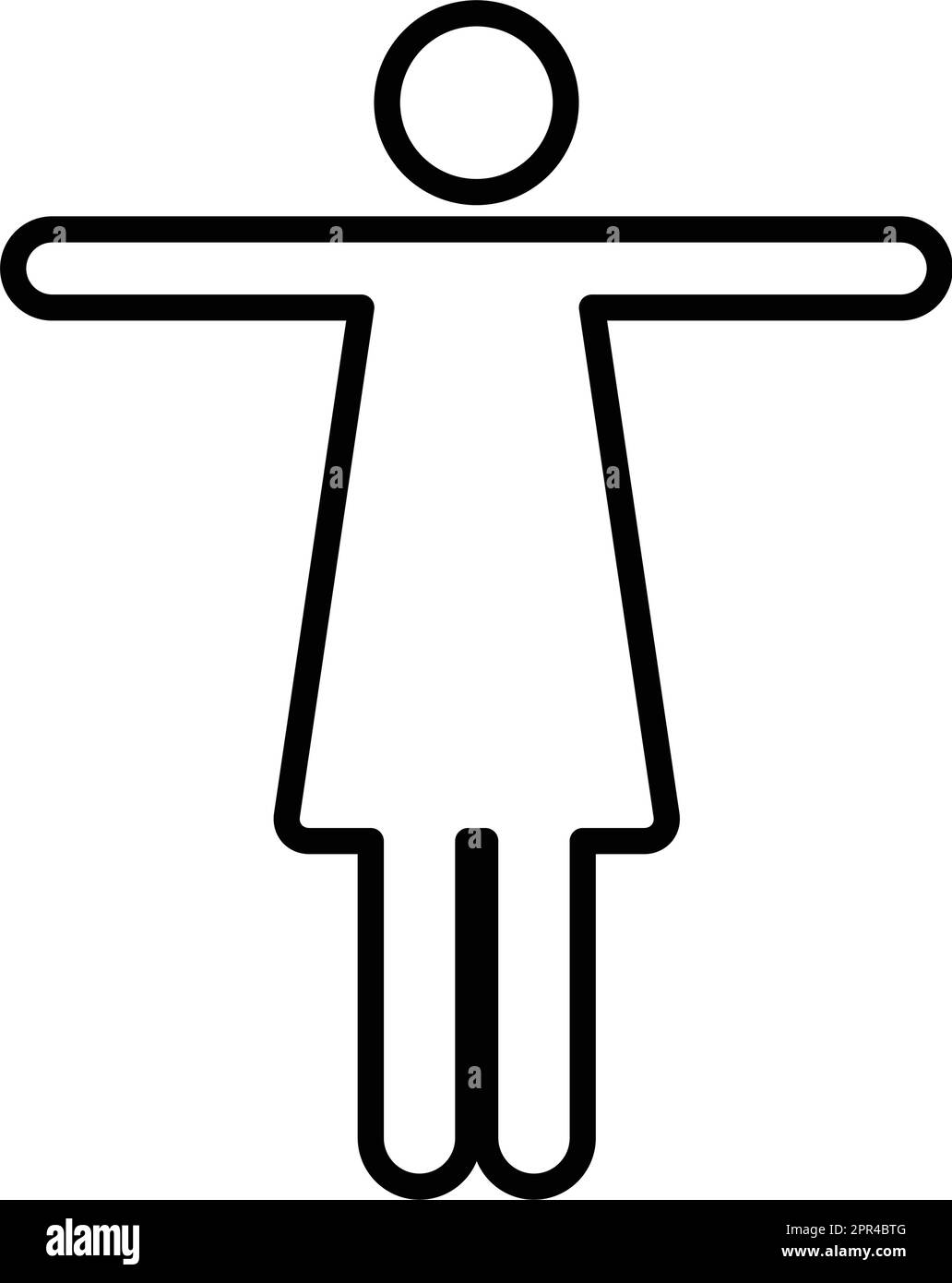 Woman open arms icon vector female person with raised hands symbol in a ...