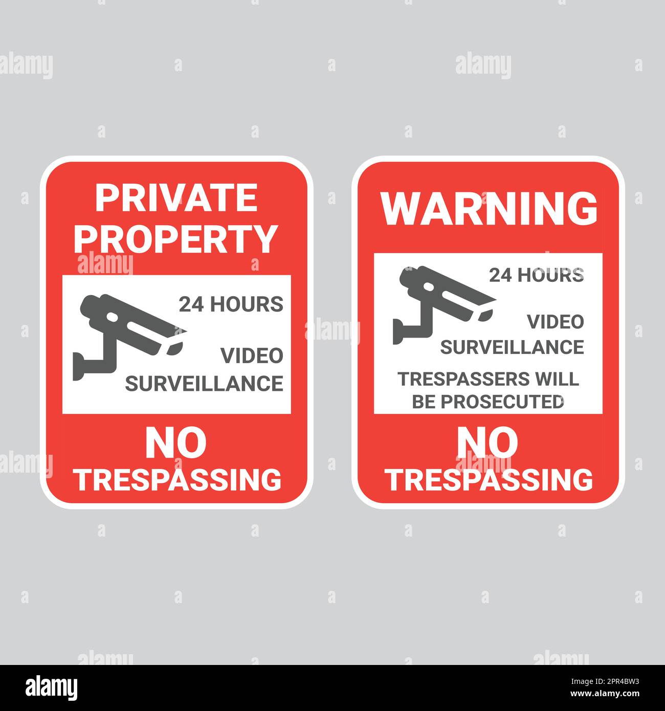 Private property and 24 hour video surveillance sign Stock Vector Image ...