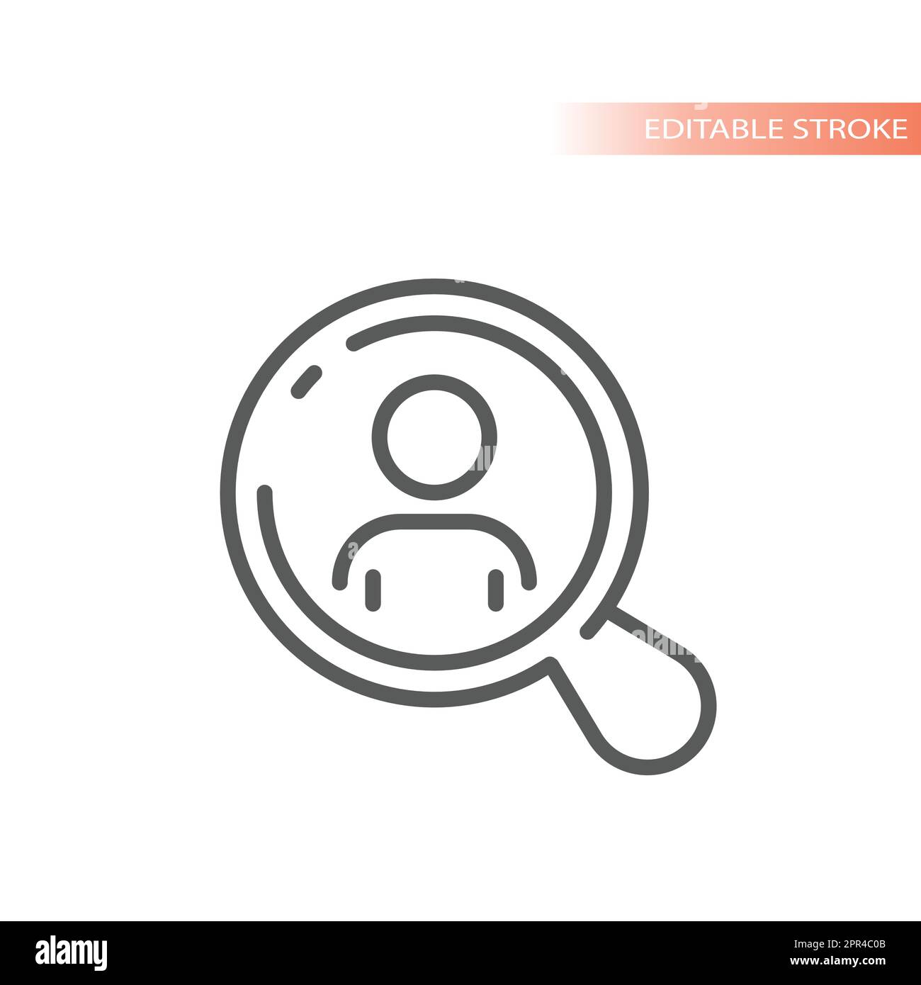 Magnifying glass and person line vector icon Stock Vector Image & Art ...