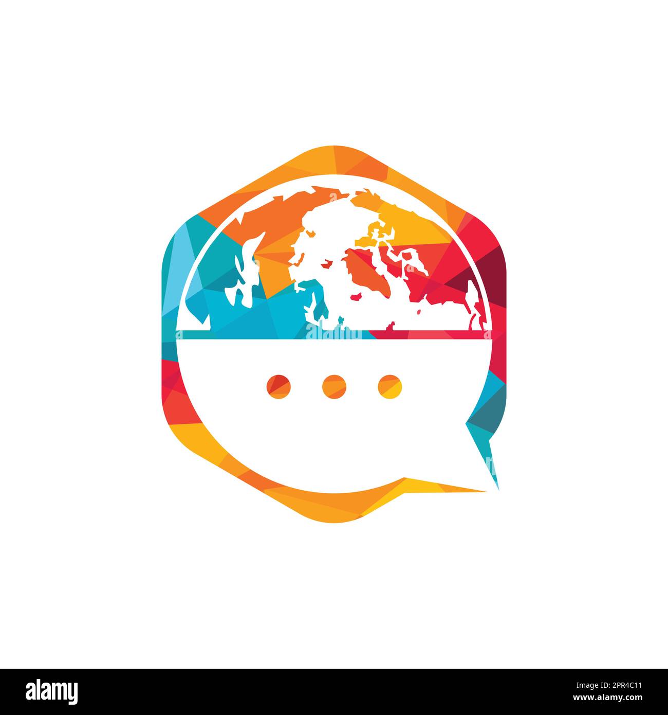 World chat vector logo design. Globe logo with bubble talk icon Stock ...