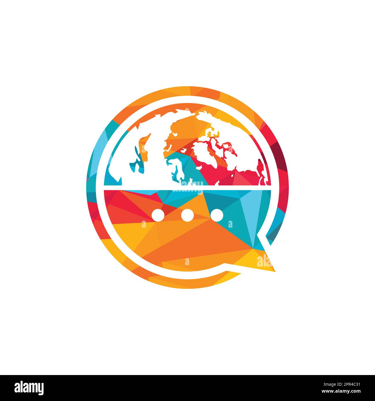 World chat vector logo design. Globe logo with bubble talk icon Stock ...