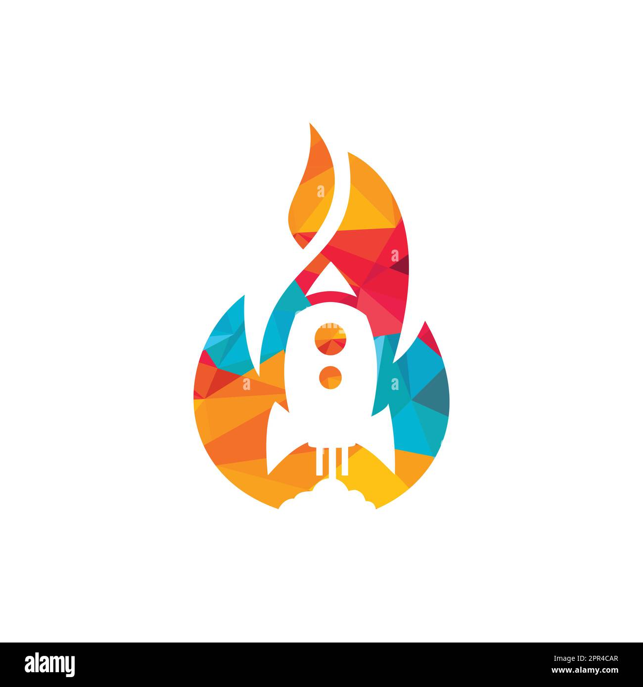 Rocket fire vector logo design template. Flame and airplane symbol or ...