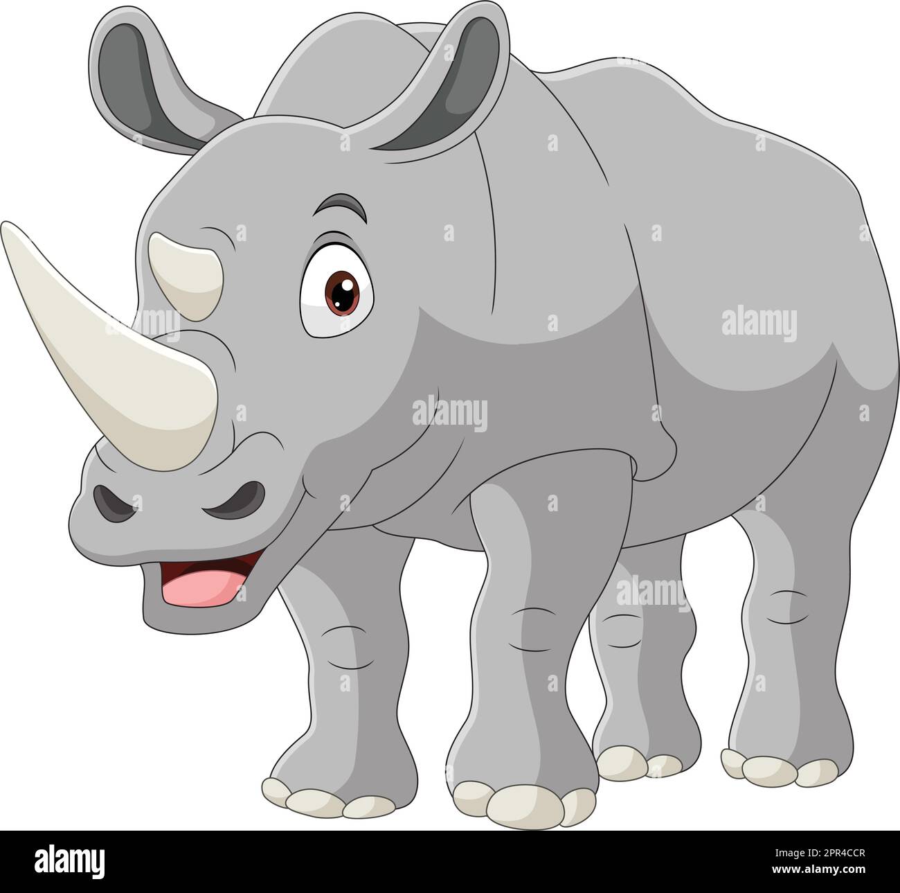 Cartoon rhino on white background Stock Vector Image & Art - Alamy