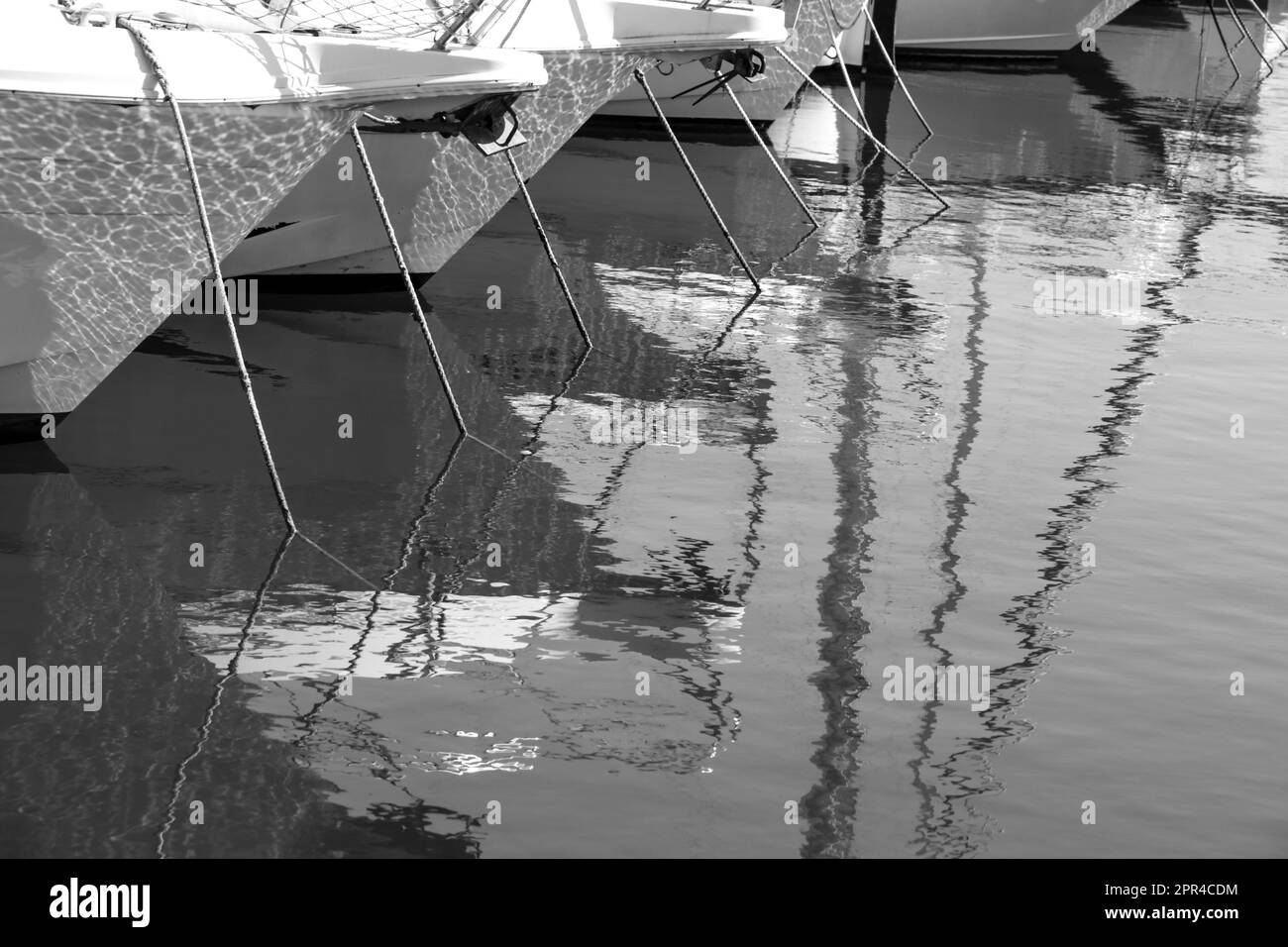 Boat hull reflections Black and White Stock Photos & Images - Alamy