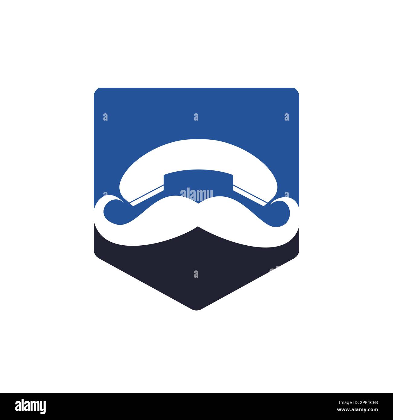 Gentleman call vector logo design template. Mustache and handset icon ...