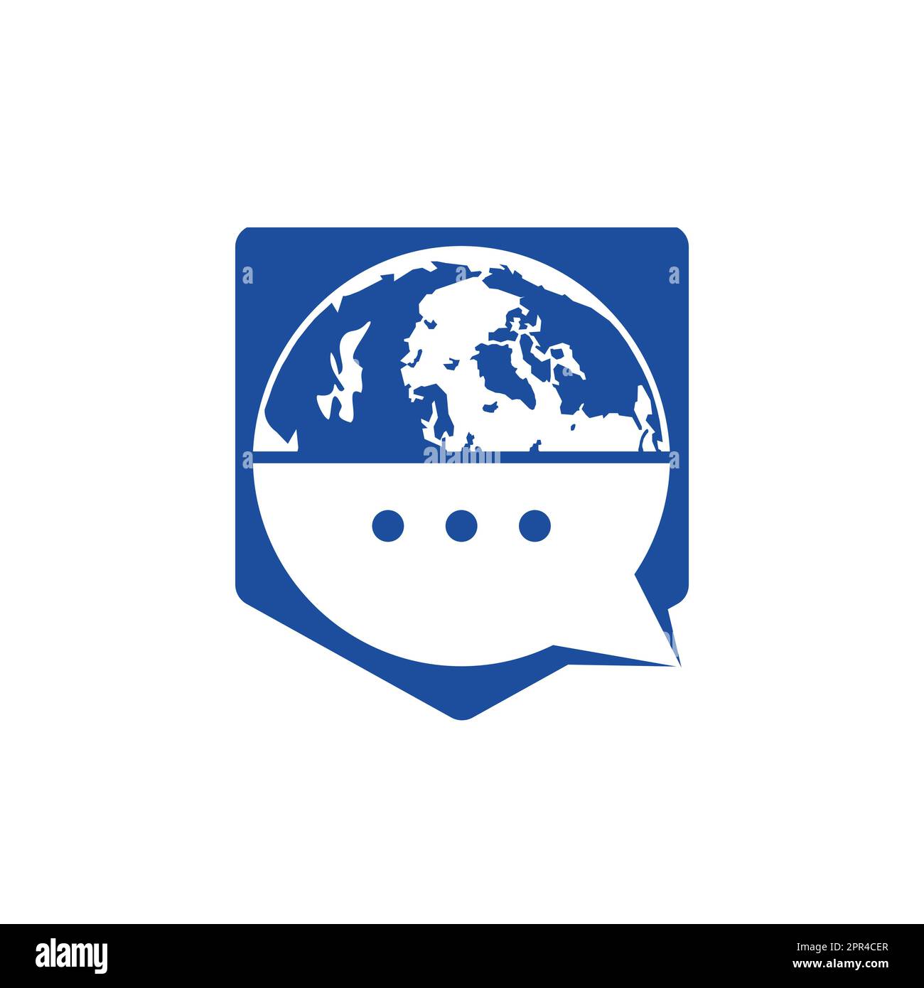 World chat vector logo design. Globe logo with bubble talk icon Stock ...