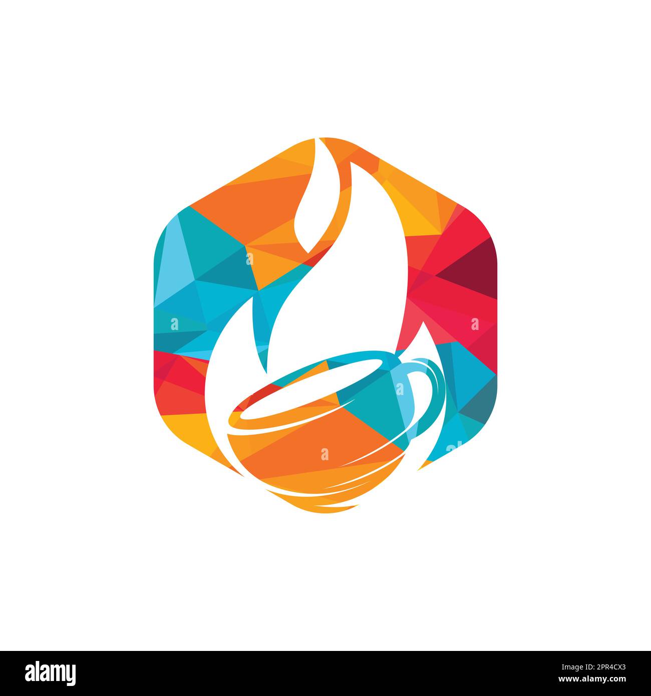 Fire flame hot roasted coffee logo design. Hot coffee shop logo with ...