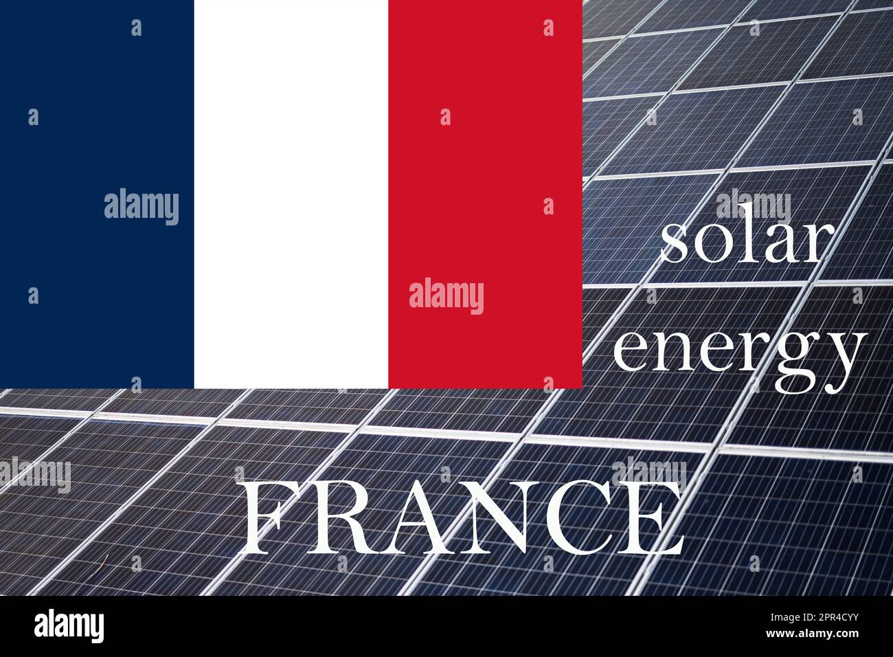 Solar energy panels with France flag background. Sustainable resources ...