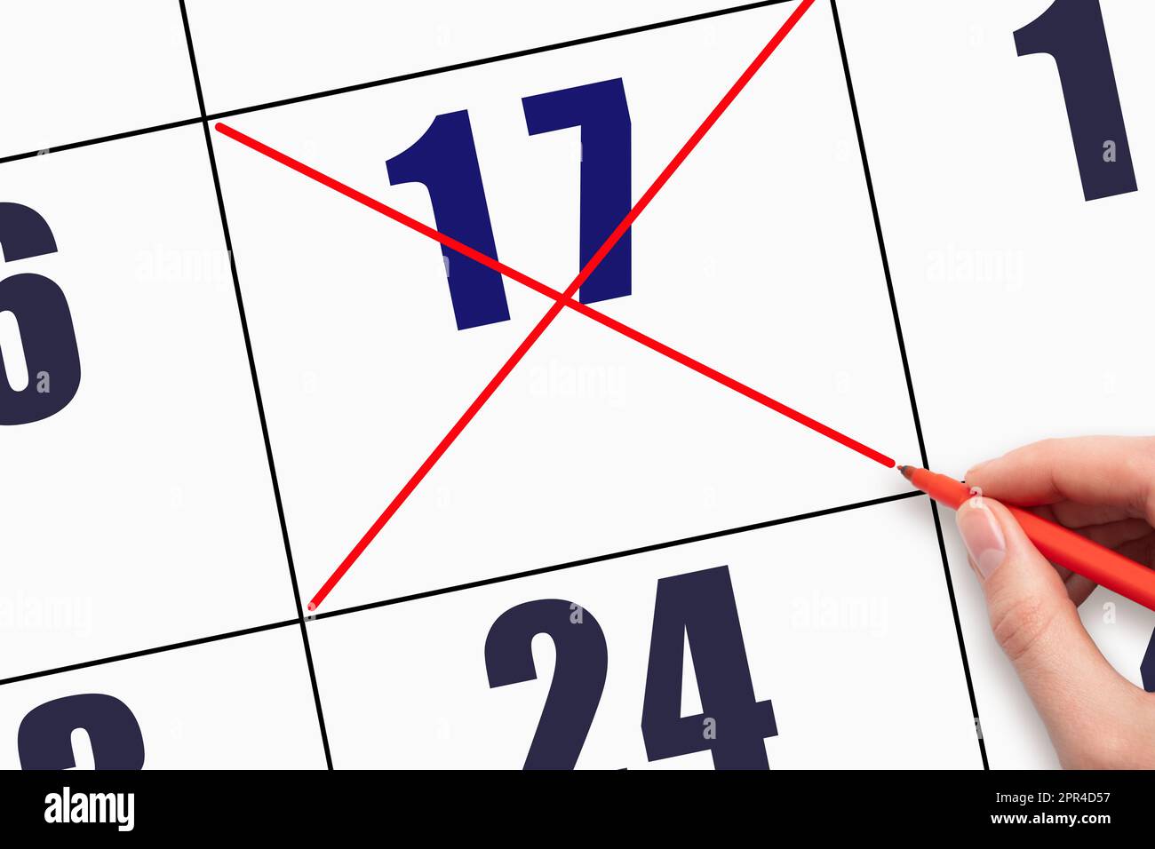 17th day of the month. Hand writing text calendar date. Design layout ...