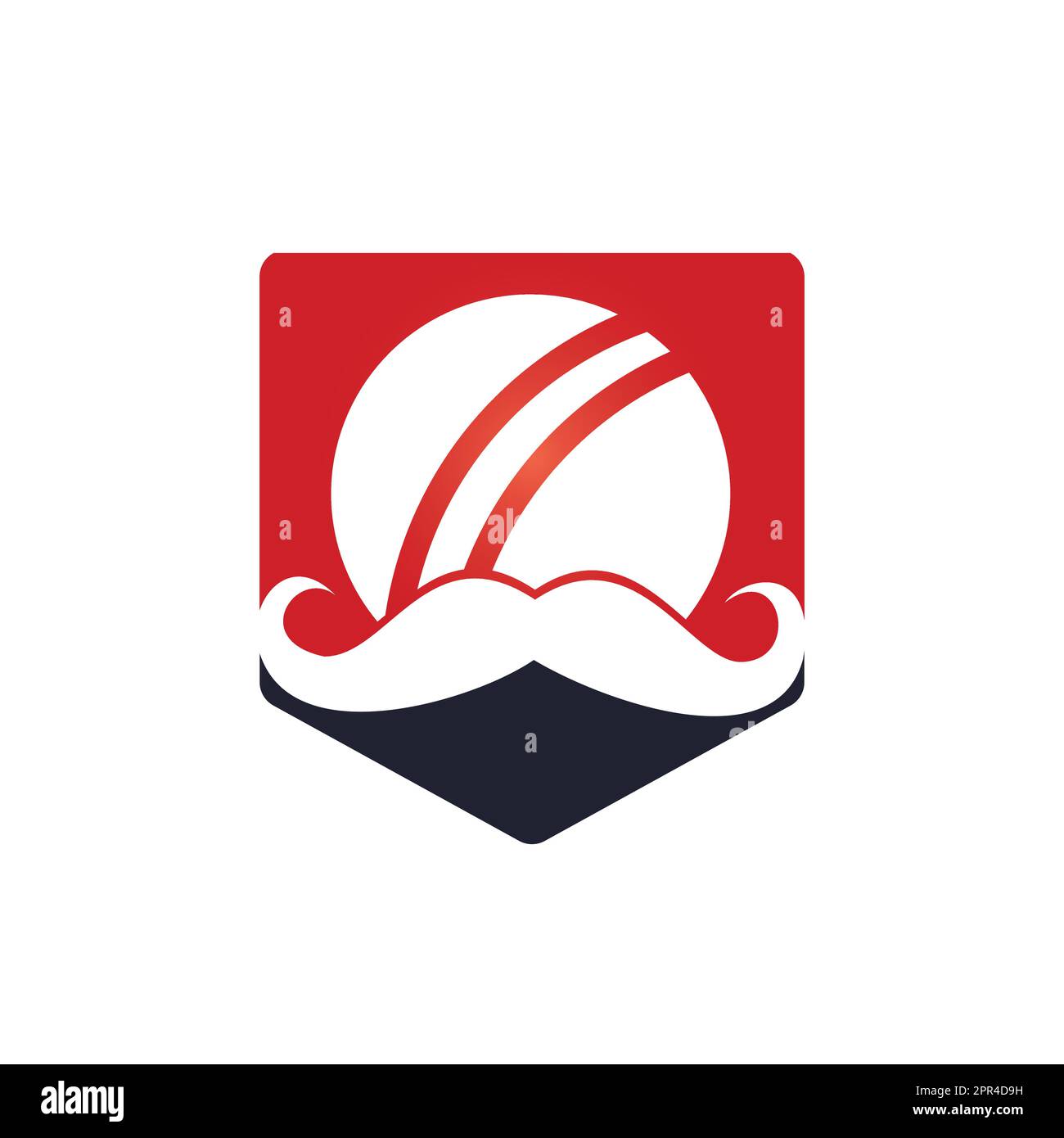 Strong cricket vector logo design. Moustache and cricket ball vector ...