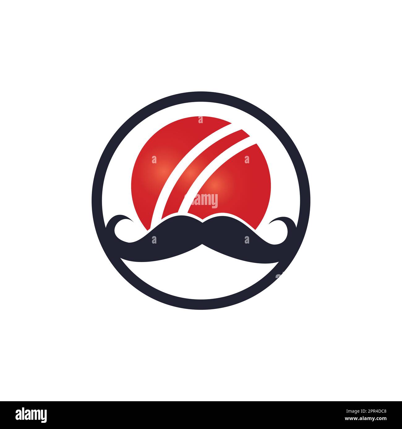 Strong cricket vector logo design. Moustache and cricket ball vector ...