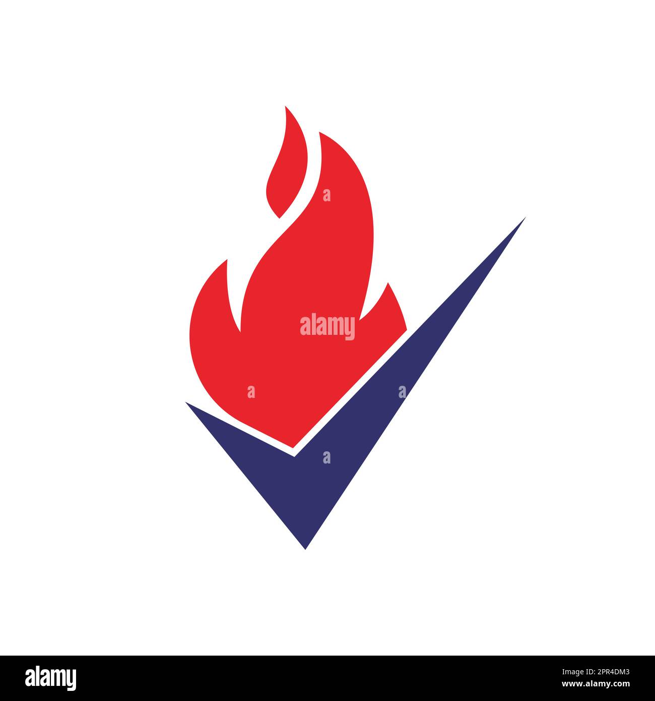 Fire check vector logo design template. Fire and checkmark icon design ...