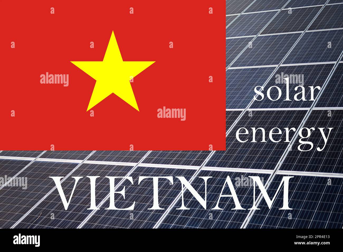 Solar energy panels with Vietnam flag background. Sustainable resources ...