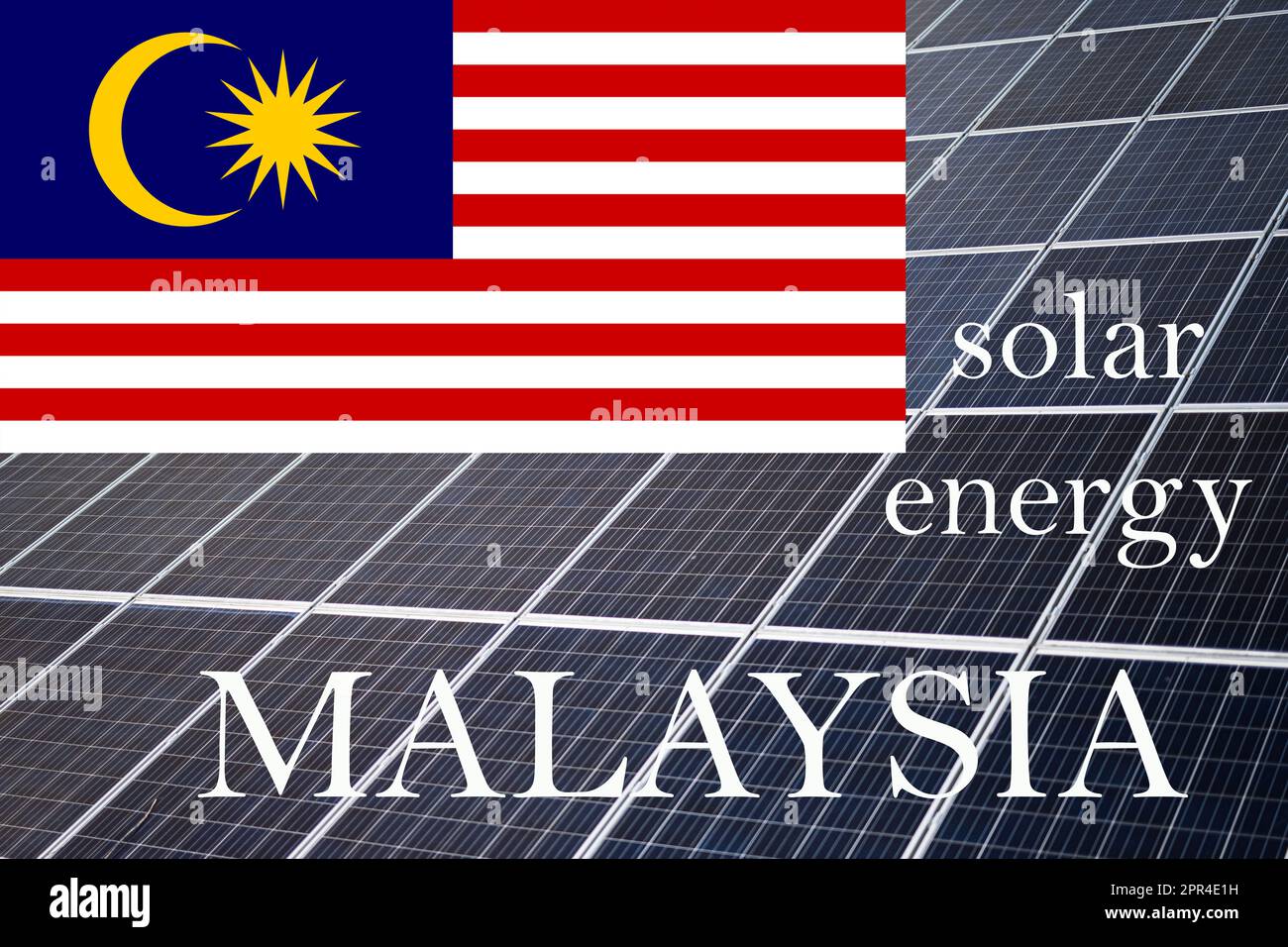 Solar energy panels with Malaysia flag background. Sustainable ...