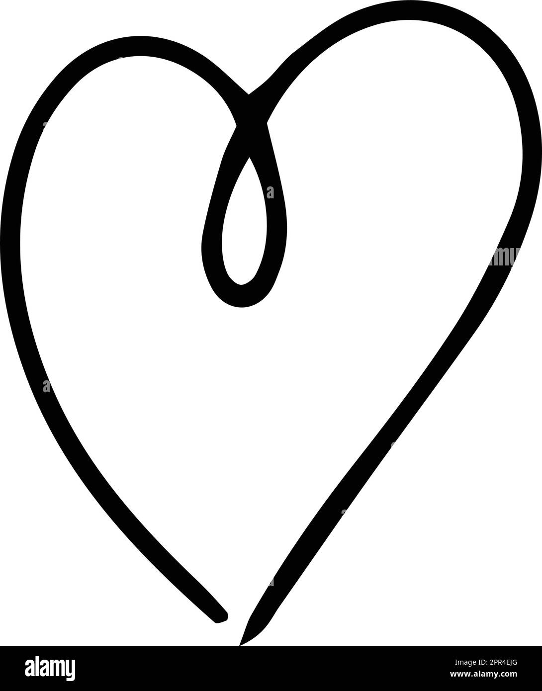 Hand drawn heart symbol love icon romantic trendy doodle art for ...