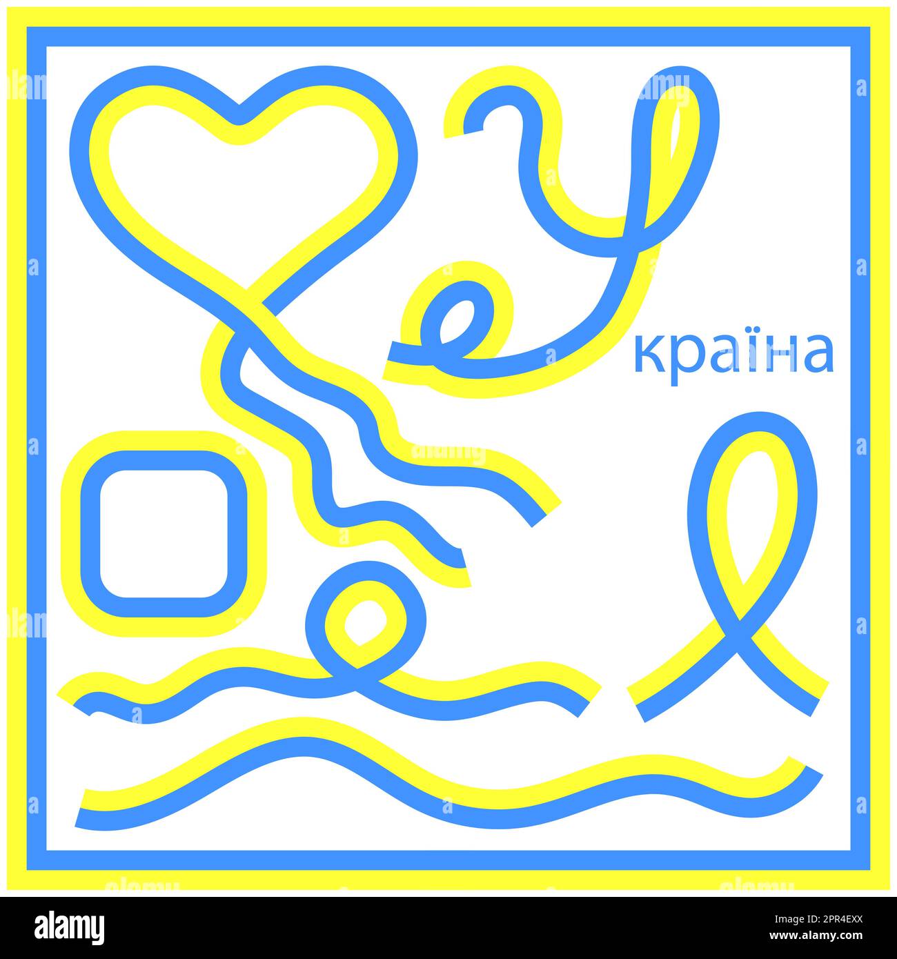 Set of Ukrainian Symbols Isolated on White Background Stock Vector ...