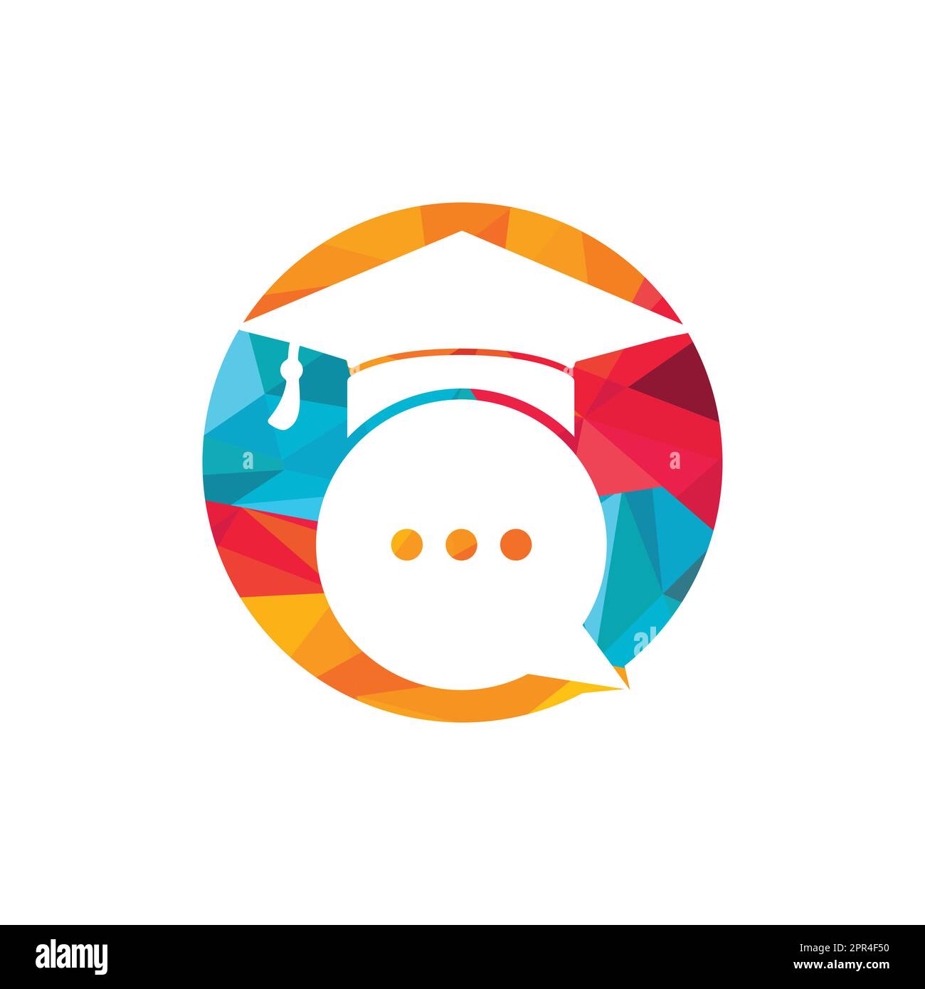 Student chat vector logo template. Chat bubble with a graduation cap ...