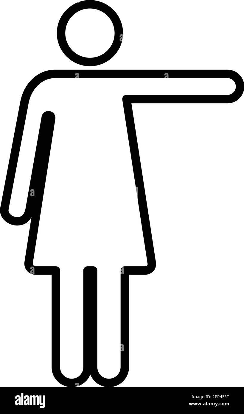 Woman open arms icon vector female person with raised hands symbol in a ...