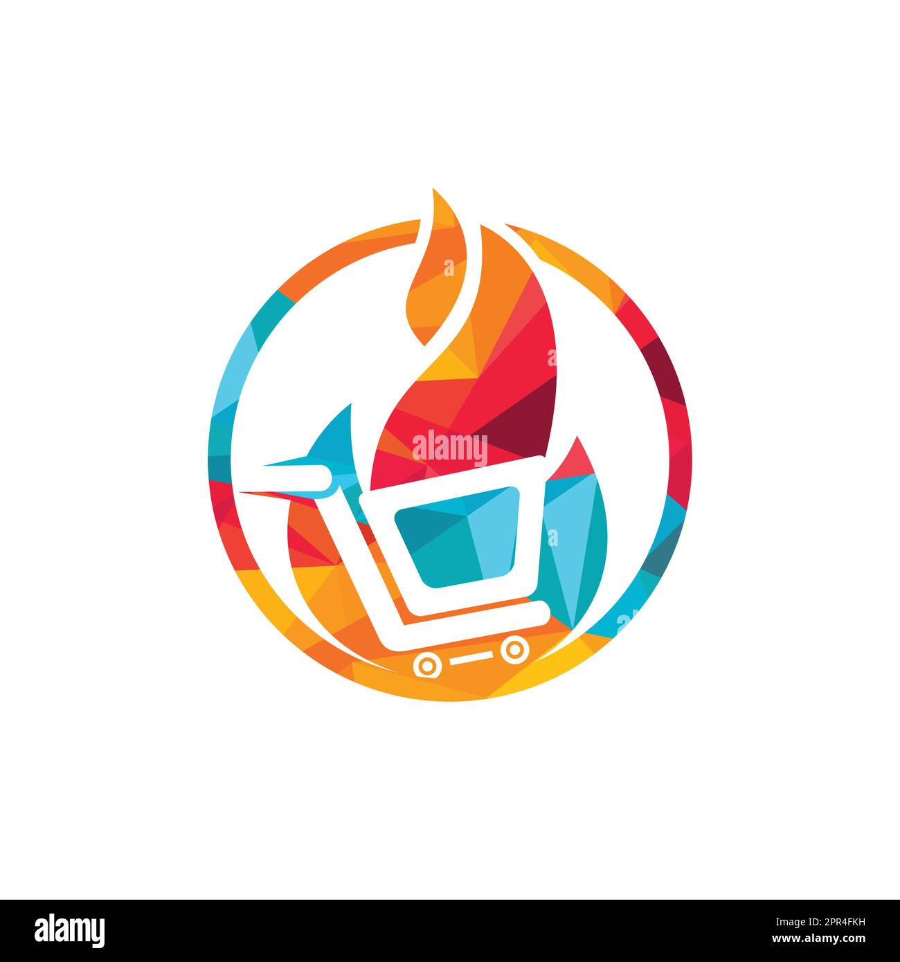 Fire cart shop vector logo design template. Hot Sale logo symbol or ...