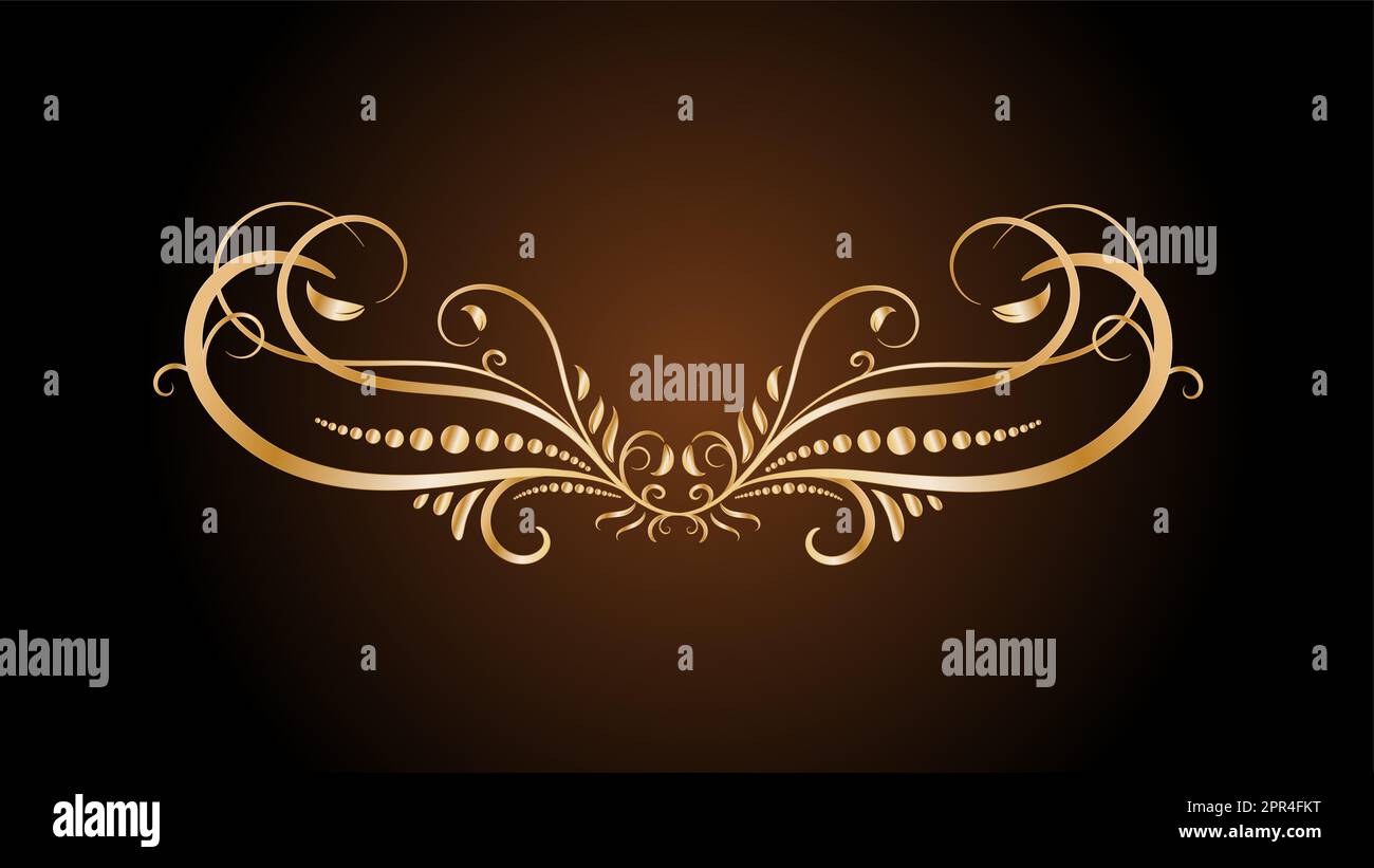GOLDEN BORDER DESIGN ILLUSTRATION Stock Photo - Alamy