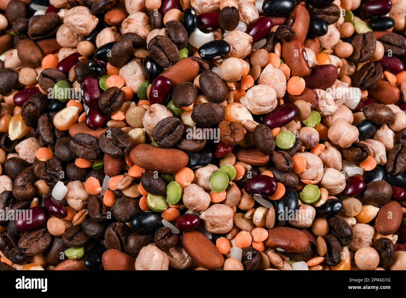 mixed grain and seeds representing healthy eating background Stock ...