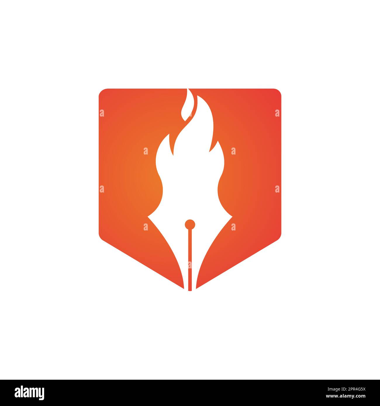Fire Pen vector logo design concept. Hot writer vector logo icon Stock ...