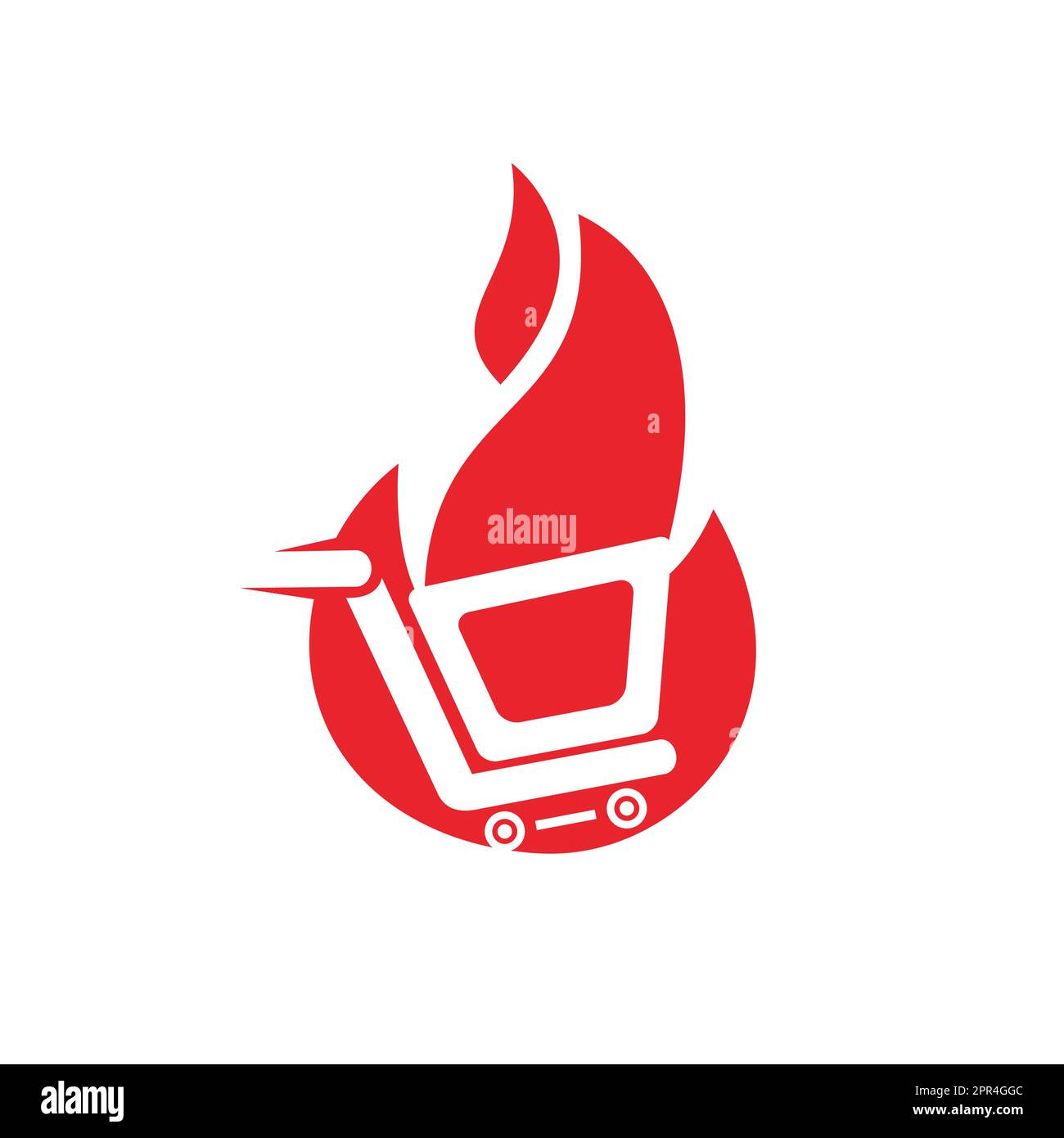 Fire cart shop vector logo design template. Hot Sale logo symbol or ...