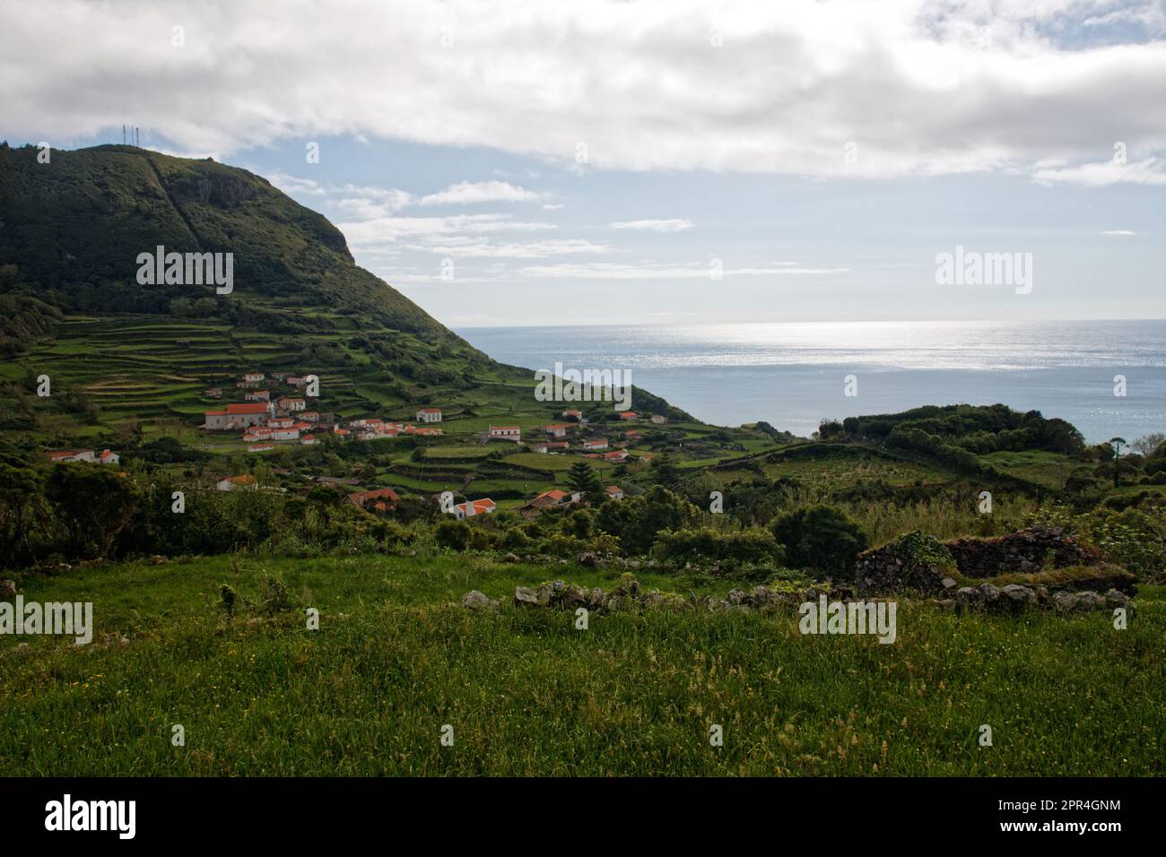 The small town of Fajãzinha on Flores island, Azores, Portugal Stock ...