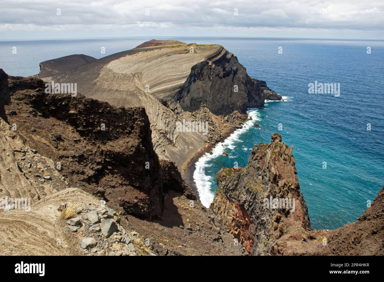 The barren landscape of Capelinhos, the westernmost part of Faial ...