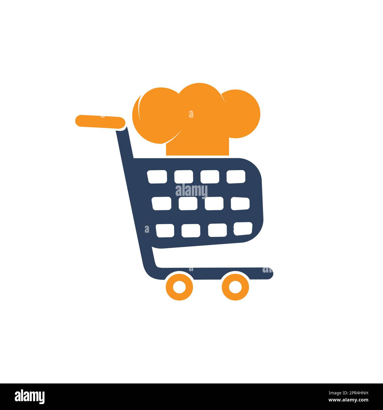 Illustration business shopping cart with chef hat sign logo design ...