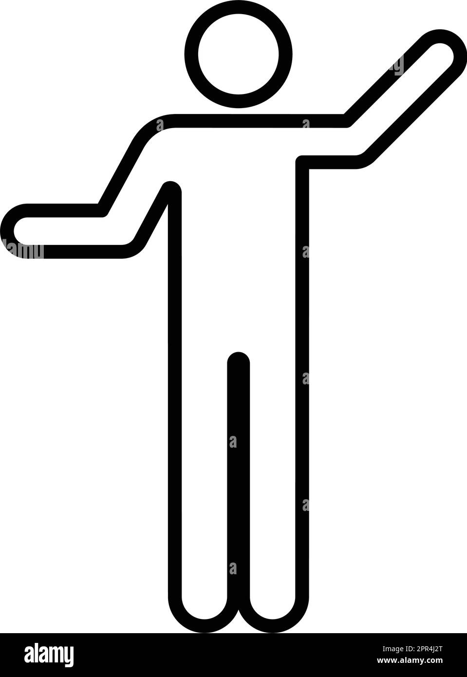 Man raised arms icon vector male person with open hands symbol in a ...