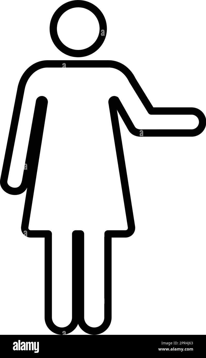 Woman open arms icon vector female person with raised hands symbol in a ...