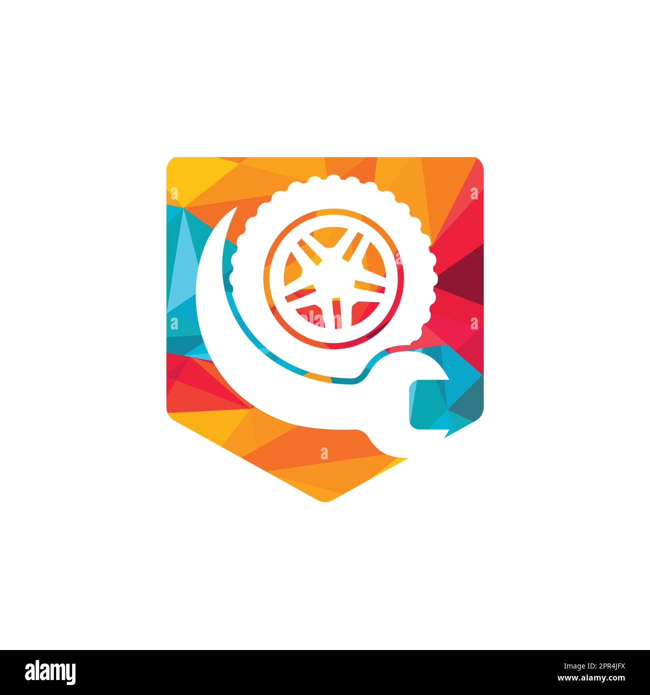 Tire repair shop vector logo design. Wrench and tire icon design Stock ...
