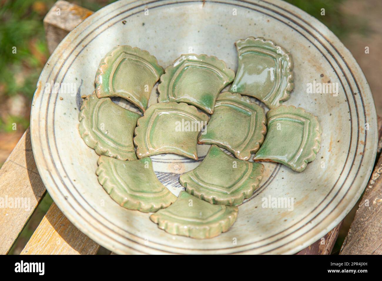 Sukhothai artisan art work of handmade clay pottery ancient style of ...