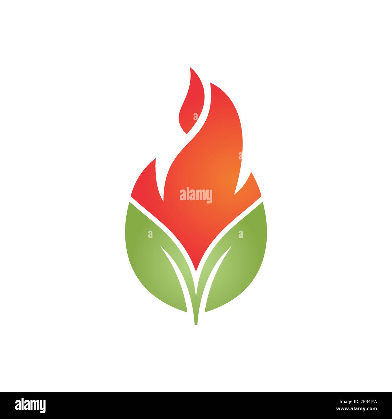 Leaf fire vector logo design template. Eco green alternative energy ...