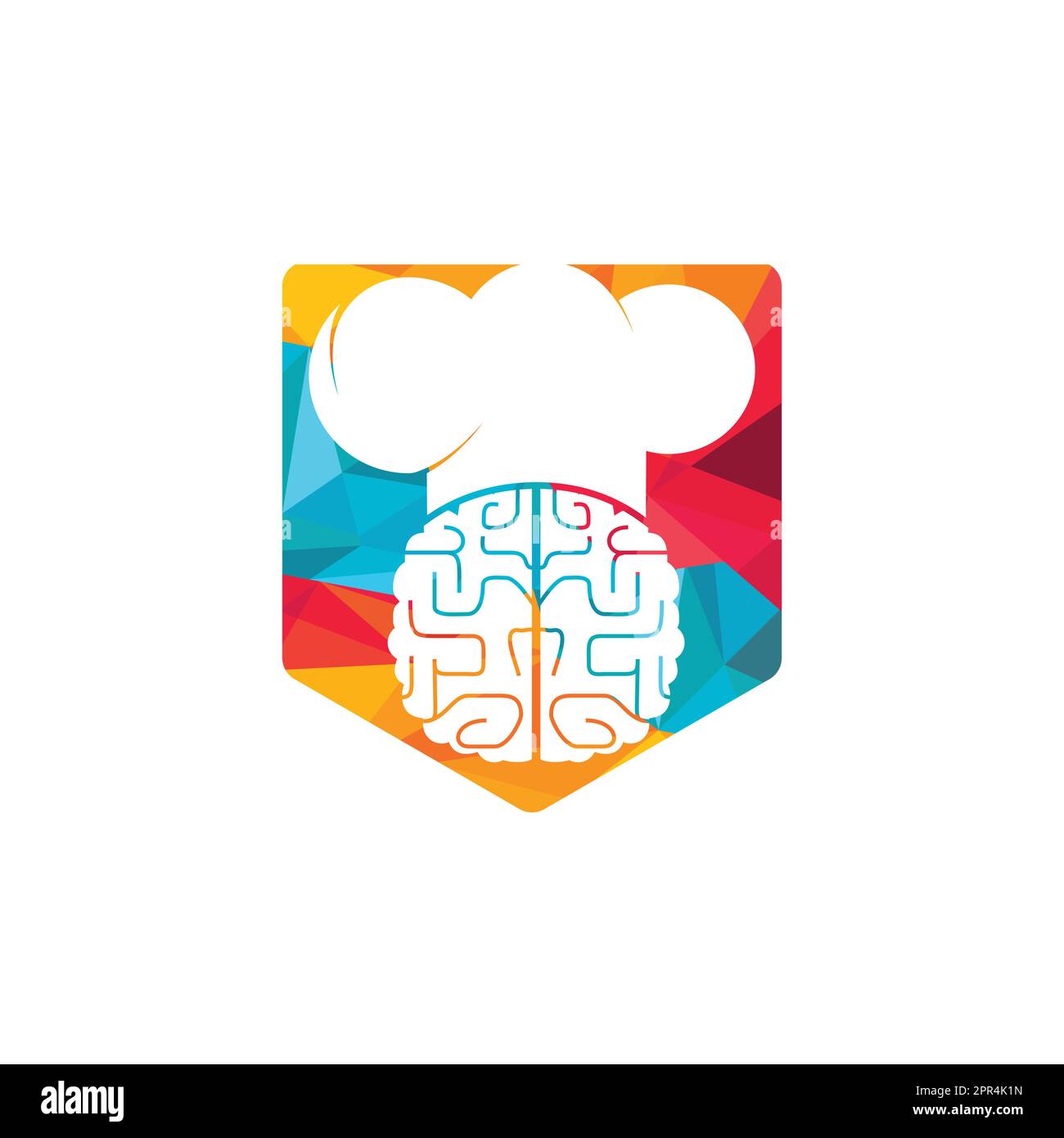 Smart chef vector logo design concept. Brain and chef hat icon Stock ...