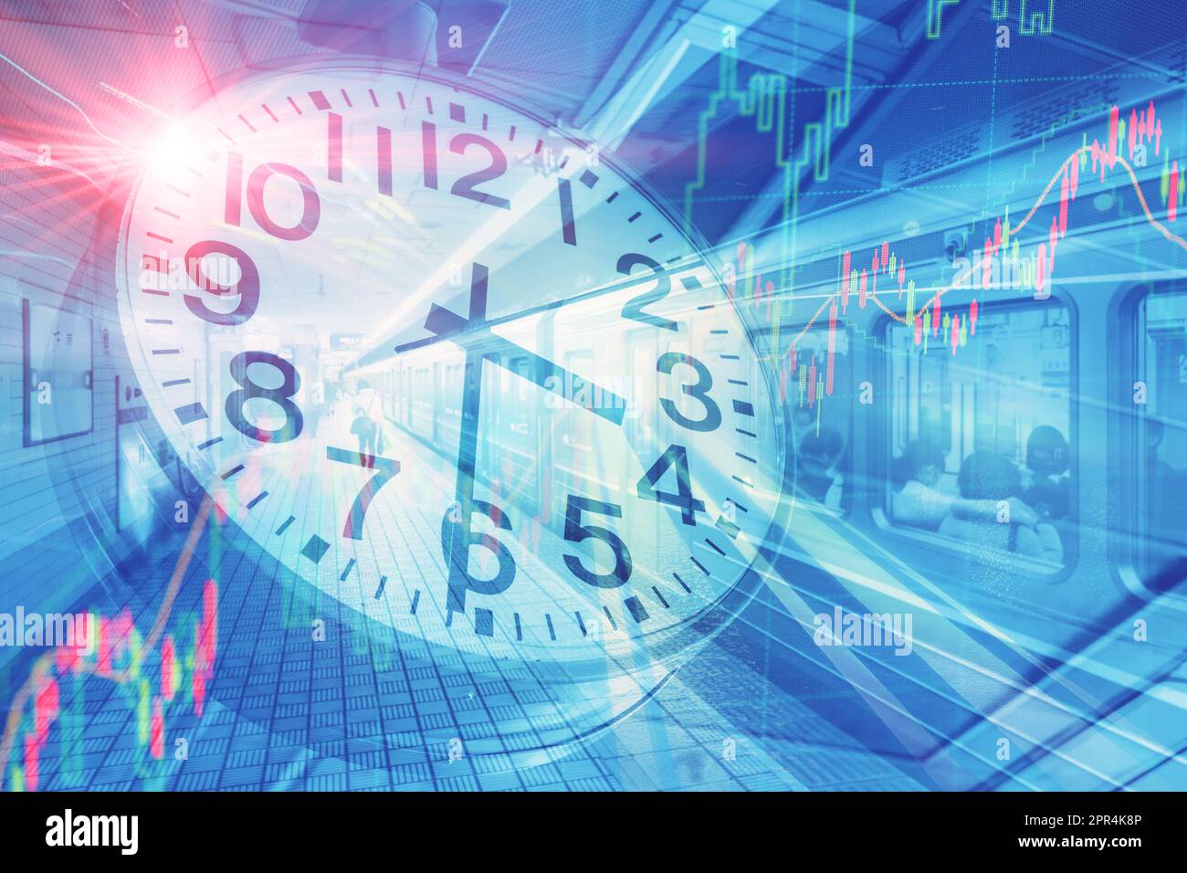 business times and people travel in working hours for financial concept ...