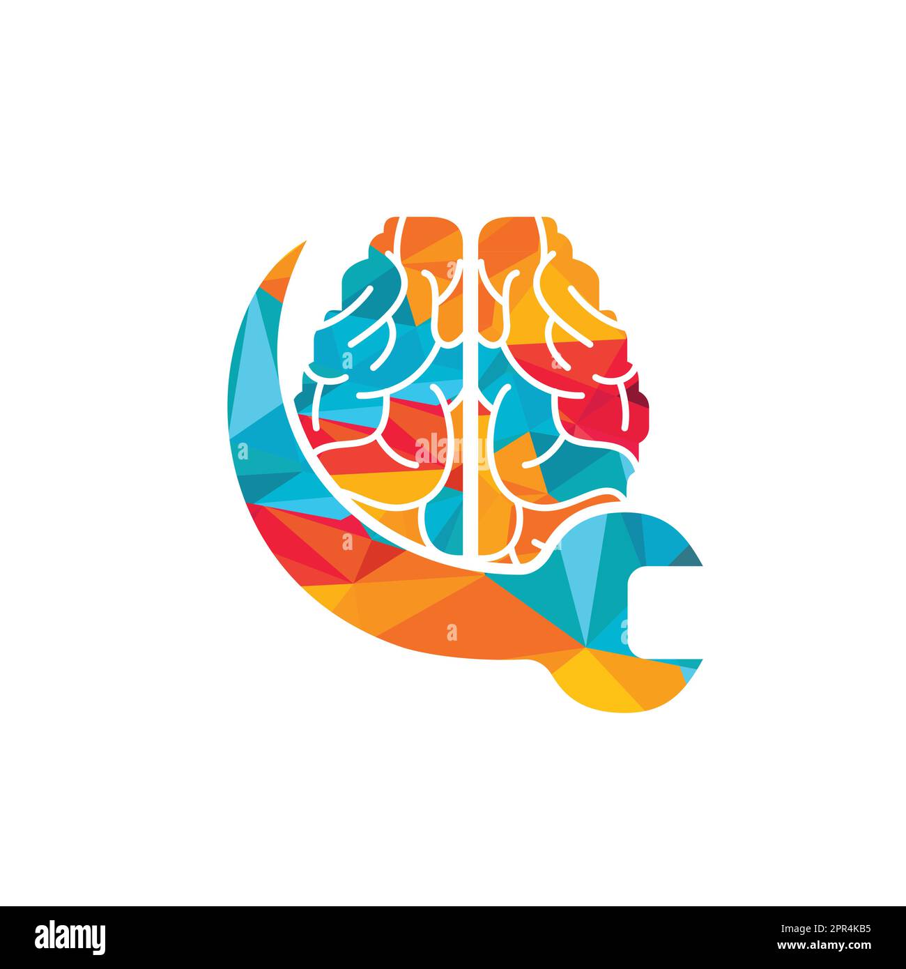 Brain repair vector logo design. Brain and wrench icon logo design ...