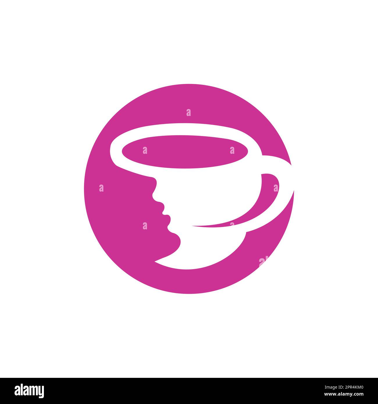 Coffee cup with women face logo vector. Coffee shop logo design Stock ...