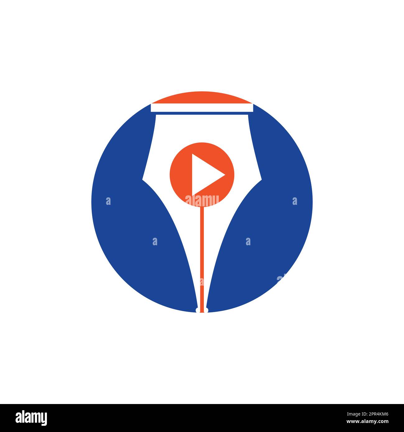 Media pen vector logo design. Pen and play button logo icon design ...