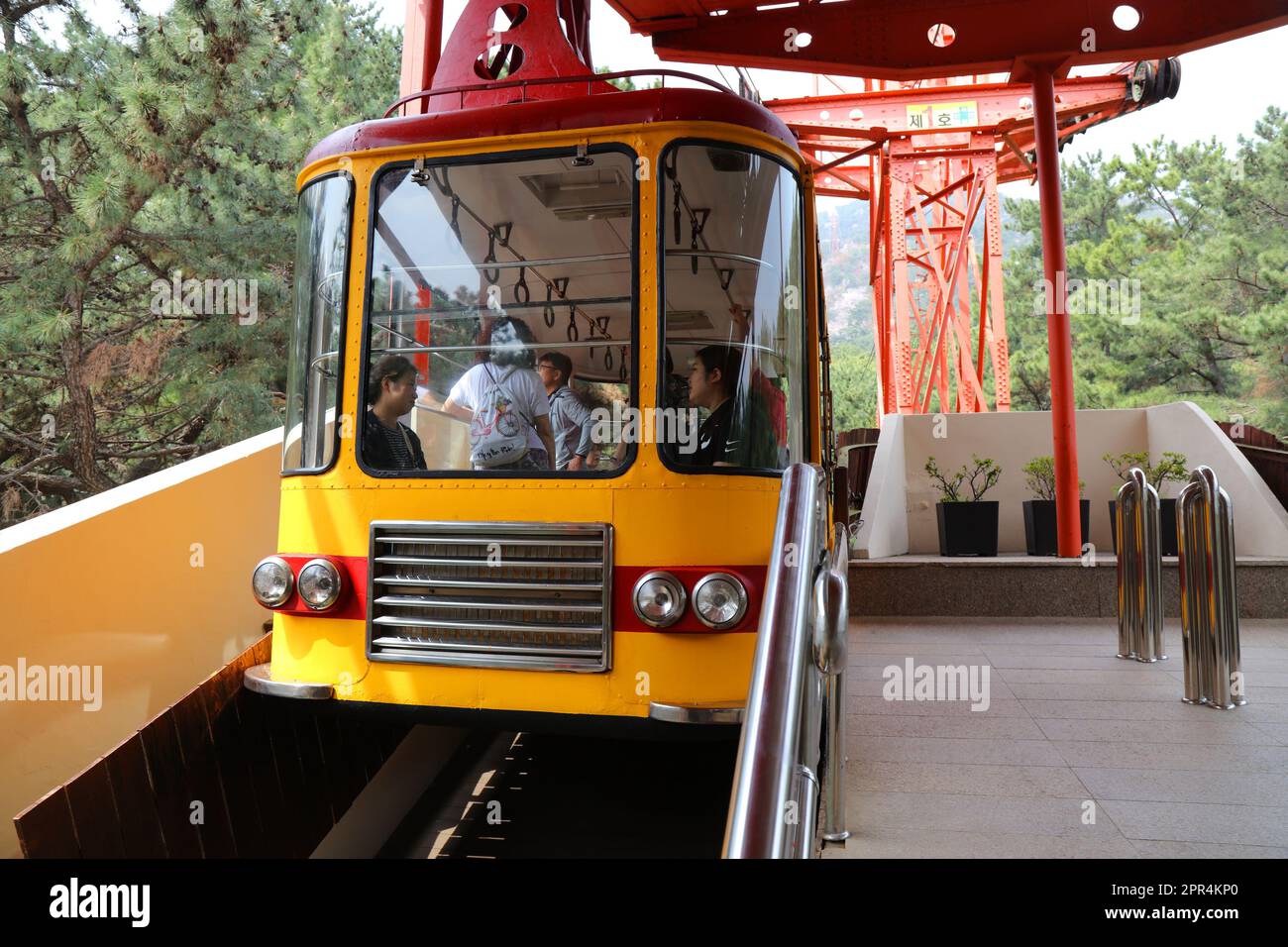 BUSAN, SOUTH KOREA - MARCH 30, 2023: Historic gondola of Geumgang Cable ...